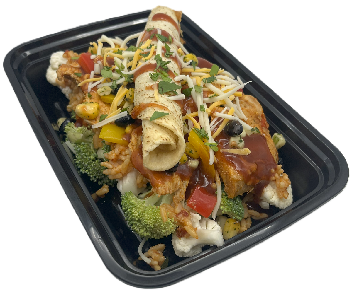 High Protein Chicken Enchilada Bowl - 46g Protein | Fresh Ingredients ...